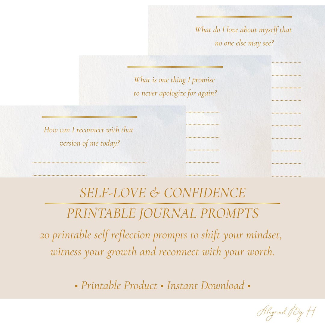 Self Love Journal Prompts: Printable Confidence & Healing (PDF Download ...