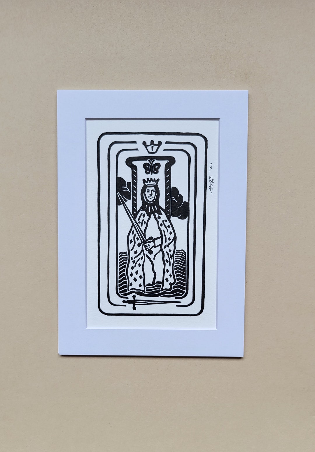 The King of Swords Tarot Card Art Block Print - Etsy