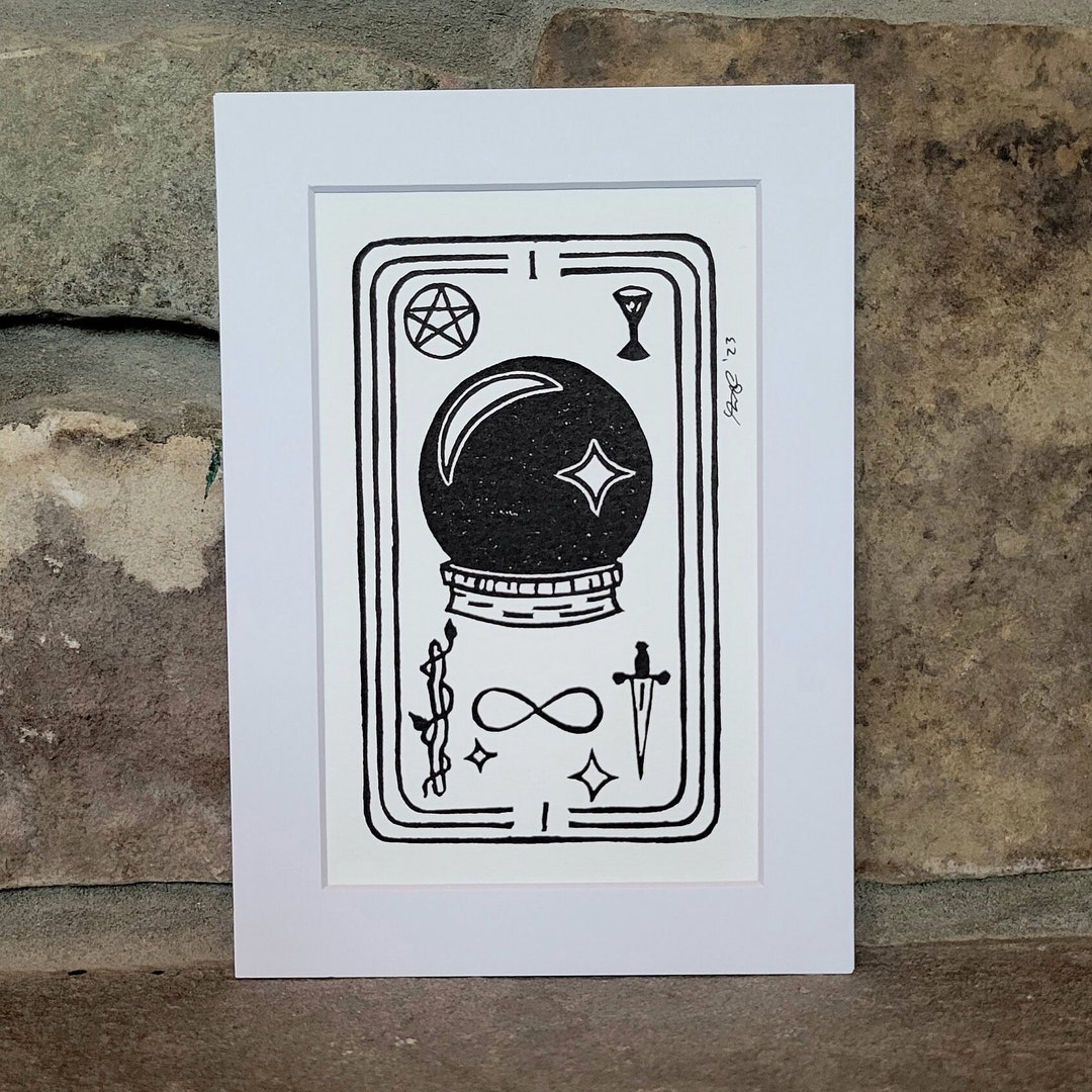 The Magician Tarot Card Block Print - Etsy
