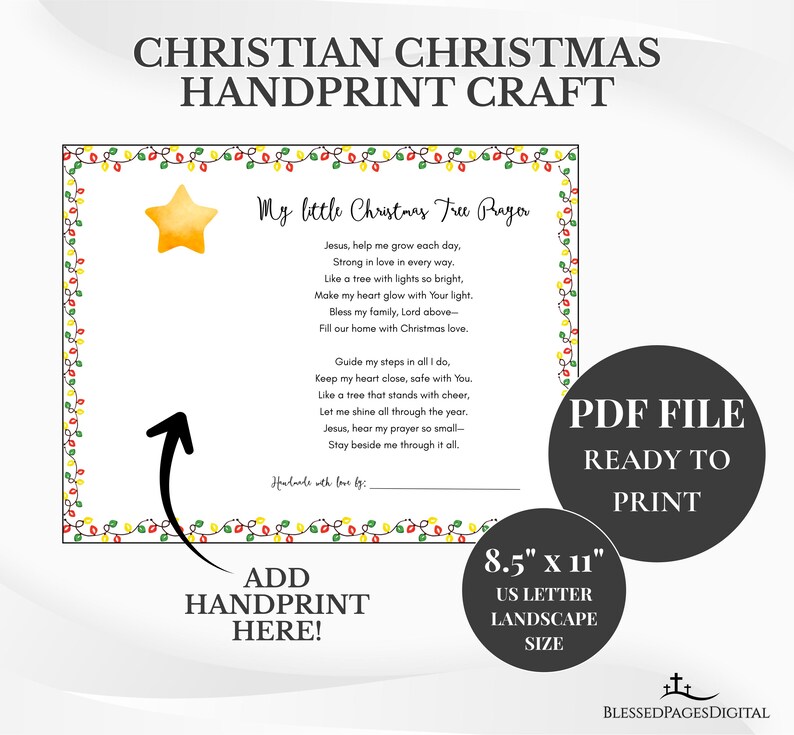 Little Christmas Tree Prayer Handprint Craft: Christian Christmas ...