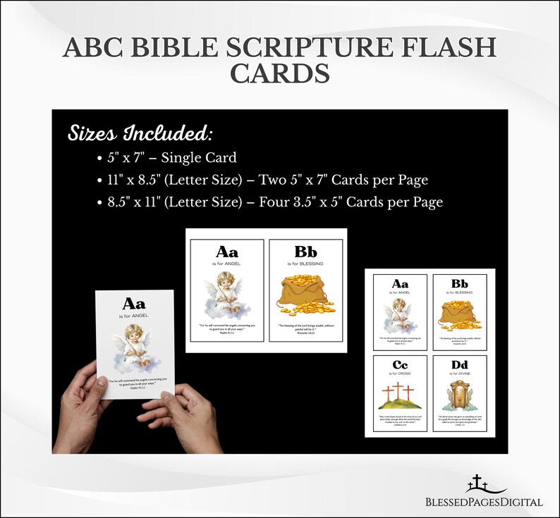 ABC Bible Verse Flash Cards: Printable Alphabet Learning (PDF Download ...