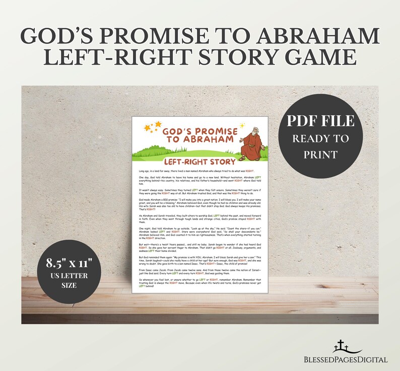 God's Promise to Abraham Left-right Bible Story Game: Church Activity ...