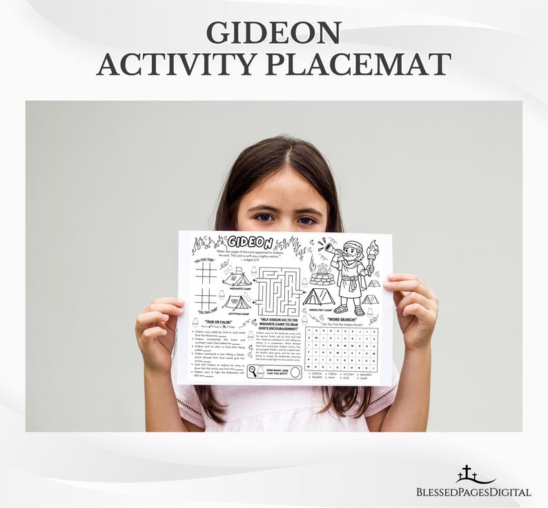 Gideon Bible Activity Placemat: Sunday School Coloring Page (PDF ...
