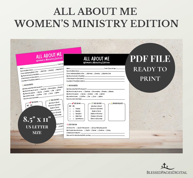 Christian Women All About Me: Women's Ministry Fellowship Activity (PDF ...