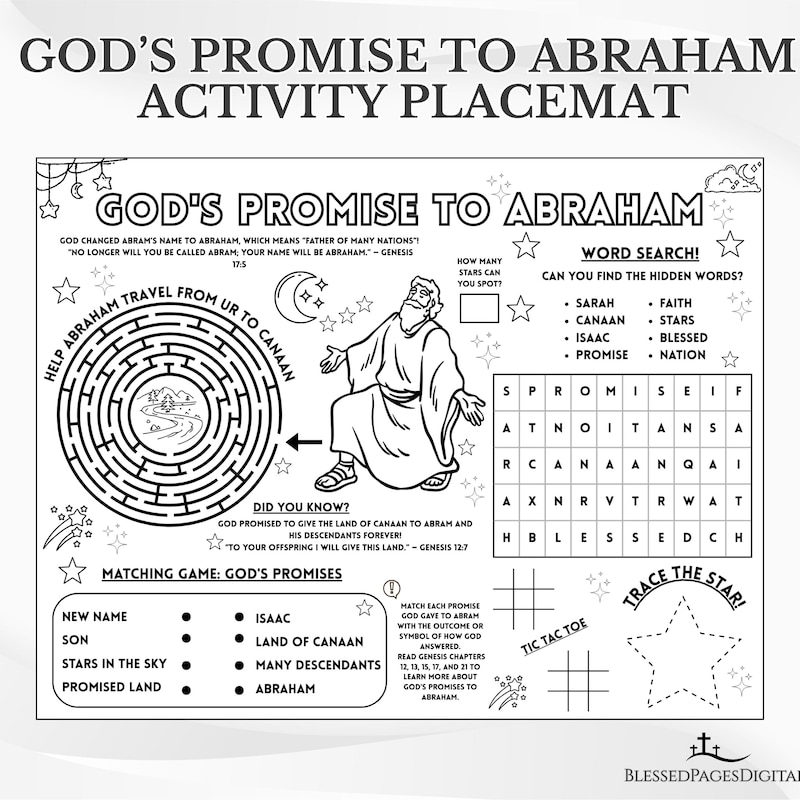 Abraham Activities - Etsy