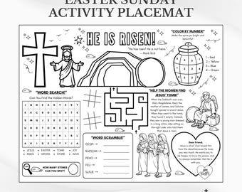 Easter Bible Activity Placemat: Sunday School Coloring Page (PDF ...