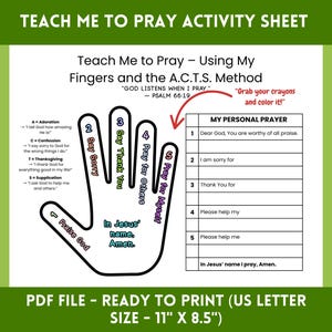 Teach Me to Pray Kids Printable Activity Sheet, Learn How to Pray ...