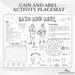 Cain and Abel Activity Placemat: Bible Story Coloring Page (PDF ...