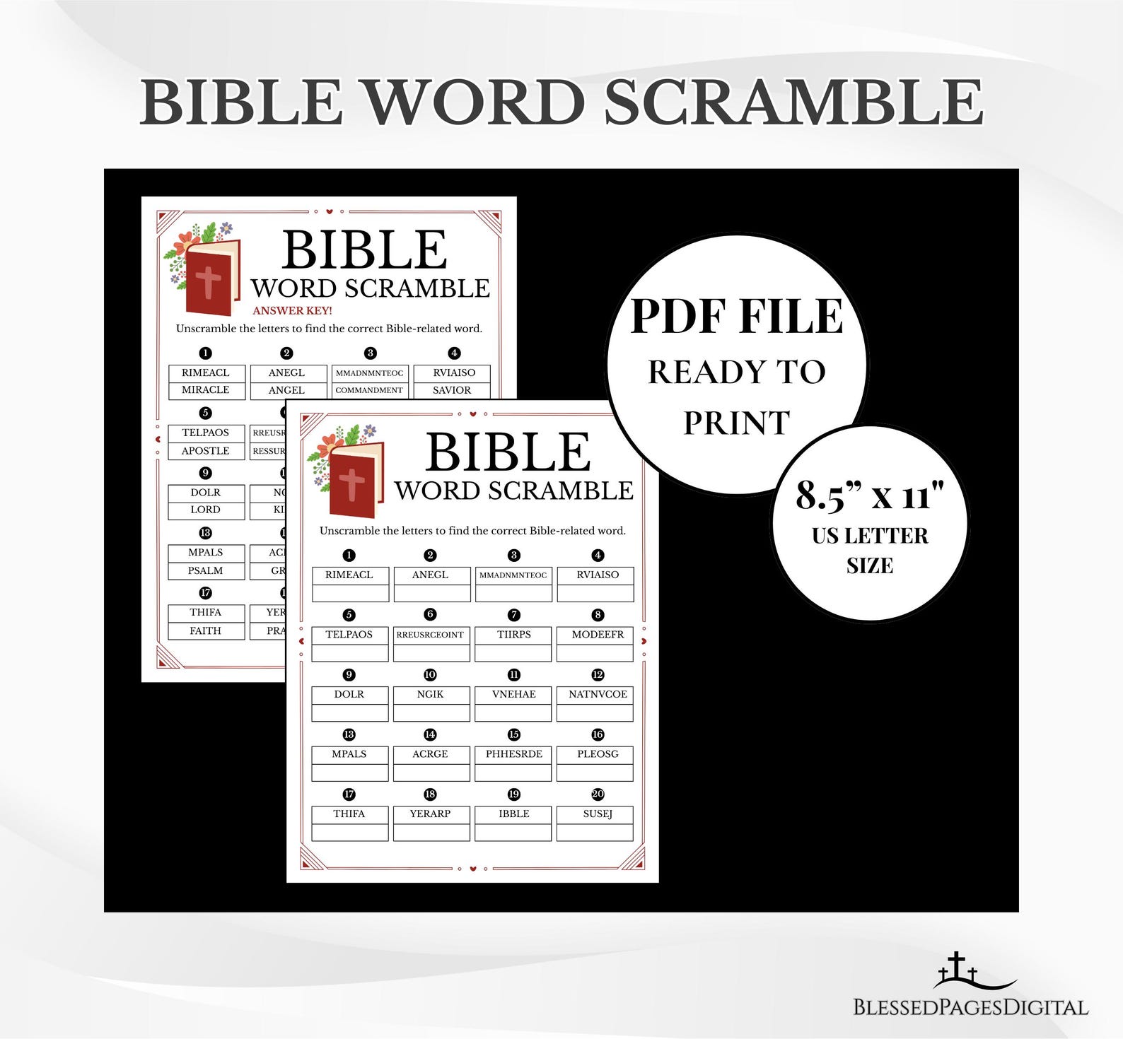 Bible Word Scramble Game: Printable Church Activity (PDF Download) - Etsy