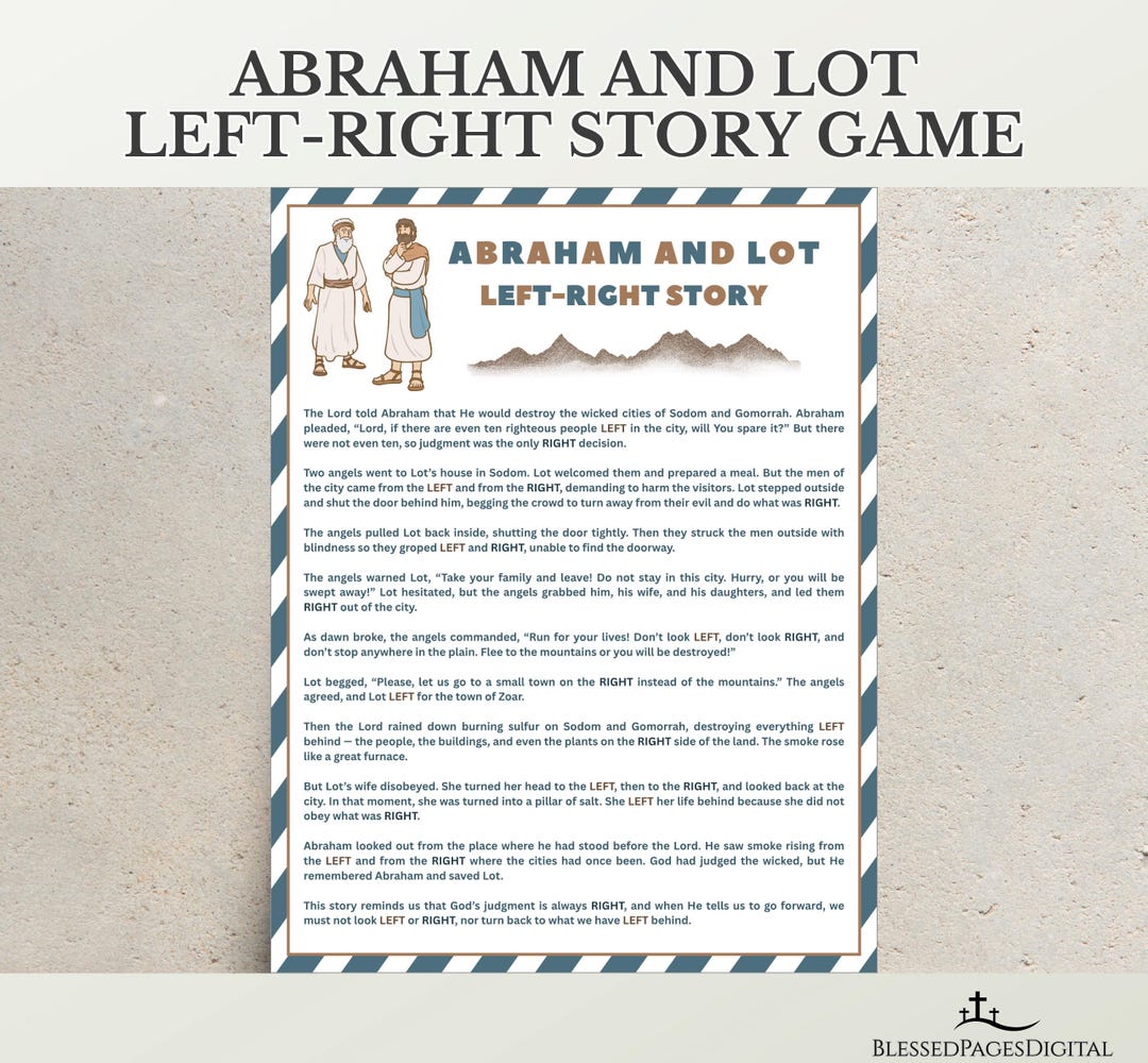 Abraham and Lot Left-right Bible Story Game: Church Activity, Sunday ...