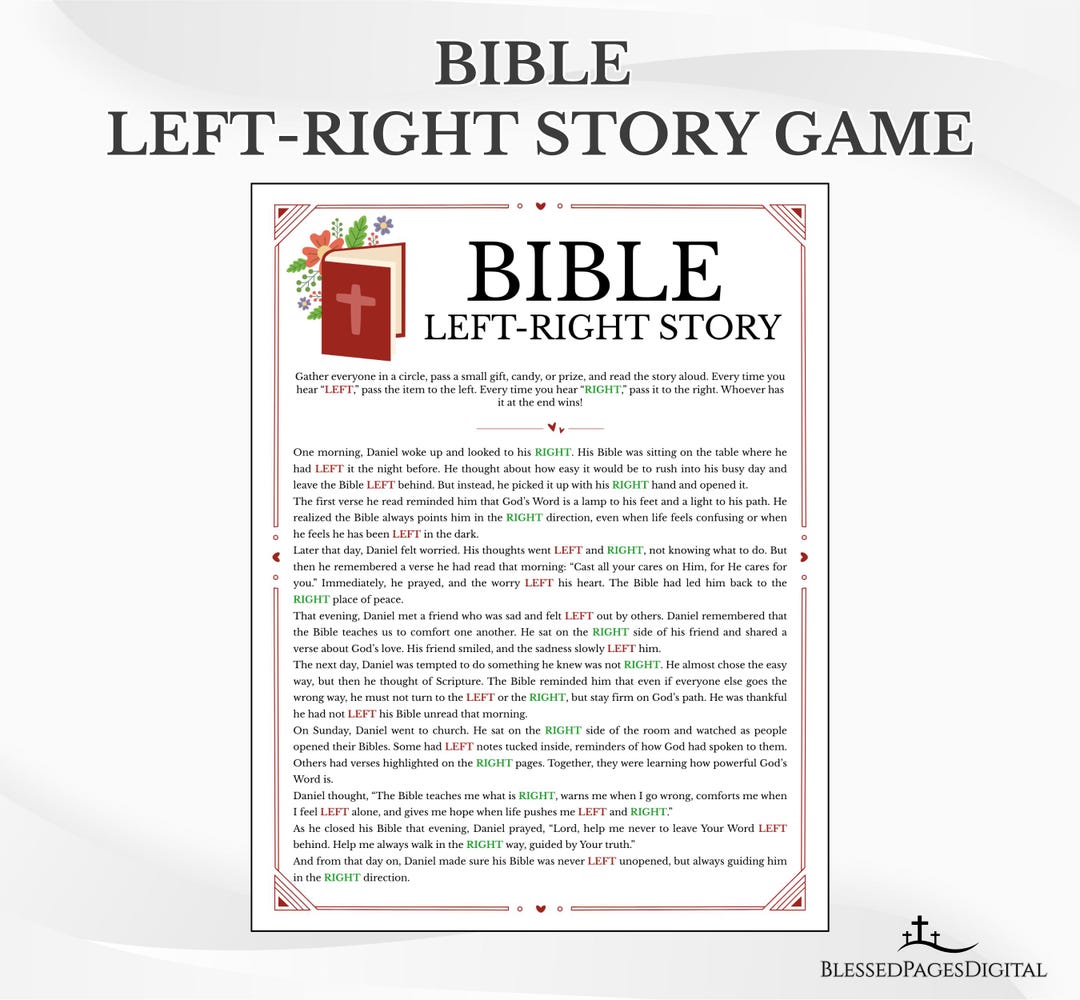 Bible Left Right Story Church Game: Printable Ministry Activities (PDF ...