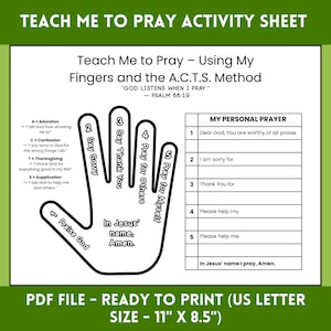 Teach Me to Pray Kids Printable Activity Sheet, Learn How to Pray ...