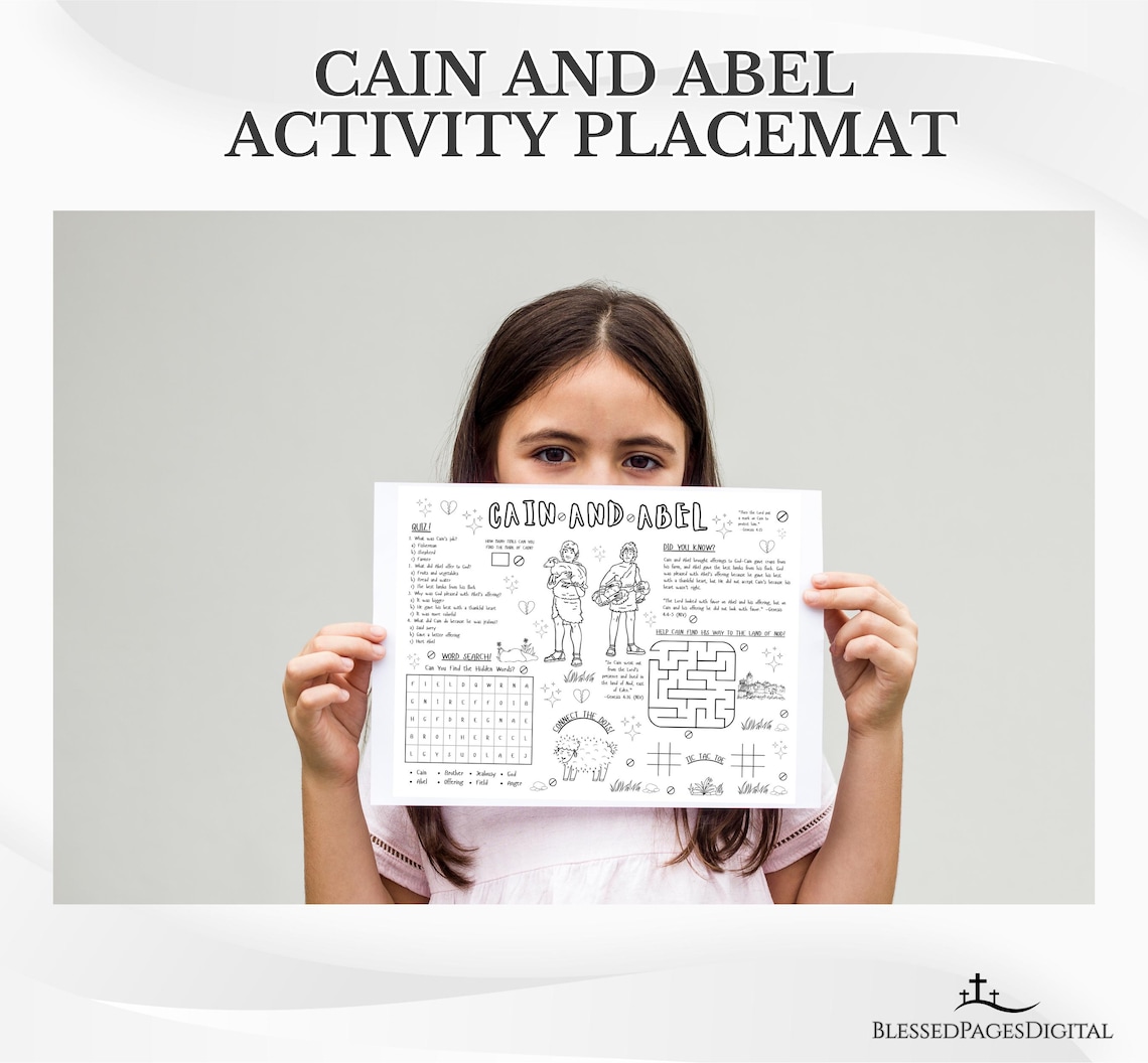 Cain and Abel Activity Placemat: Bible Story Coloring Page (PDF ...