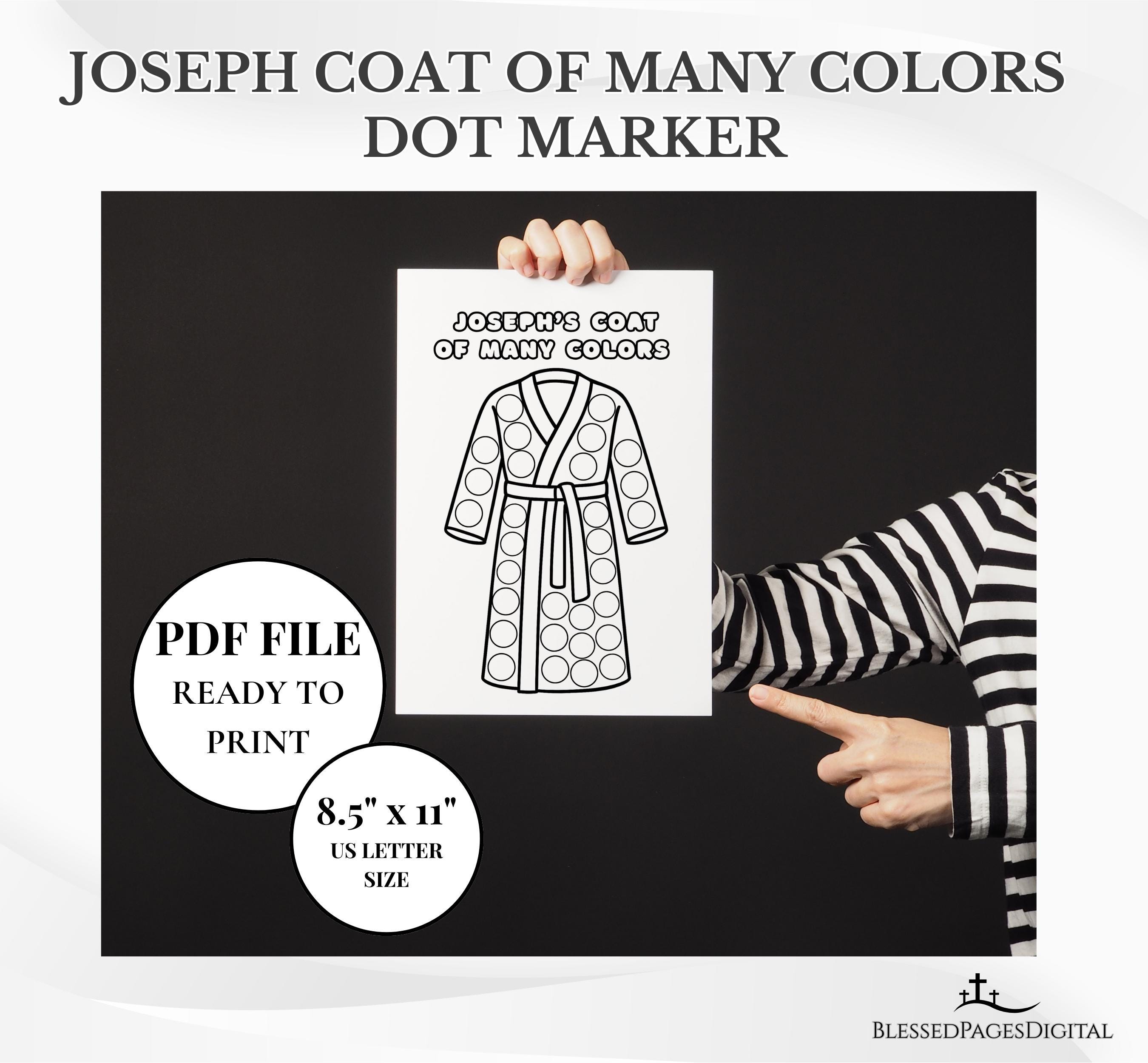 Joseph's Coat Dot Marker Activity: Sunday School Bible Coloring (PDF ...