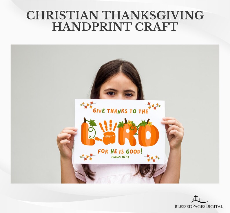 Christian Thanksgiving Handprint Craft: Sunday School Kids Activity ...