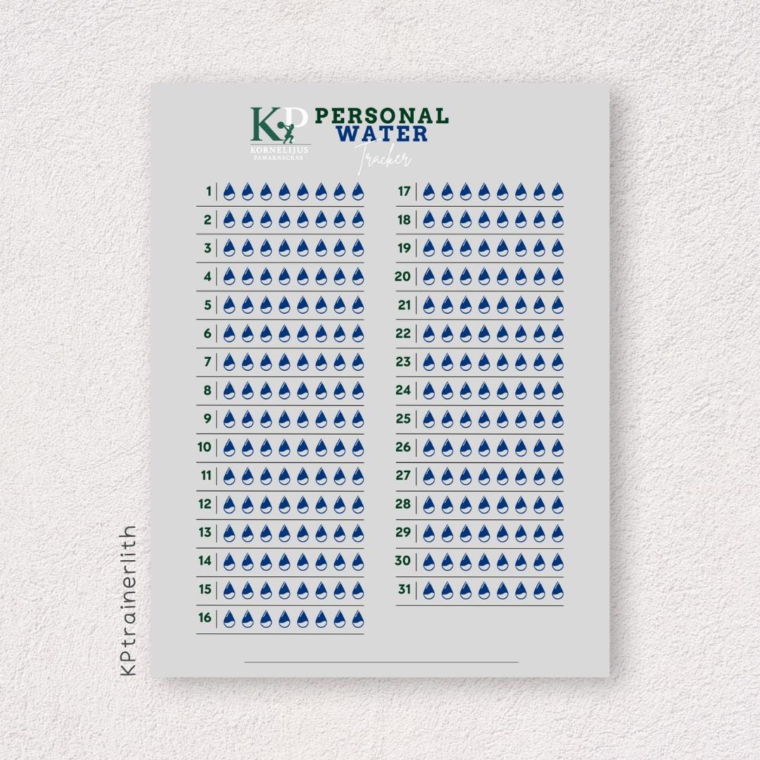 Daily Water Tracker | Printable Hydration Log | A4 PDF | Habit Tracker ...