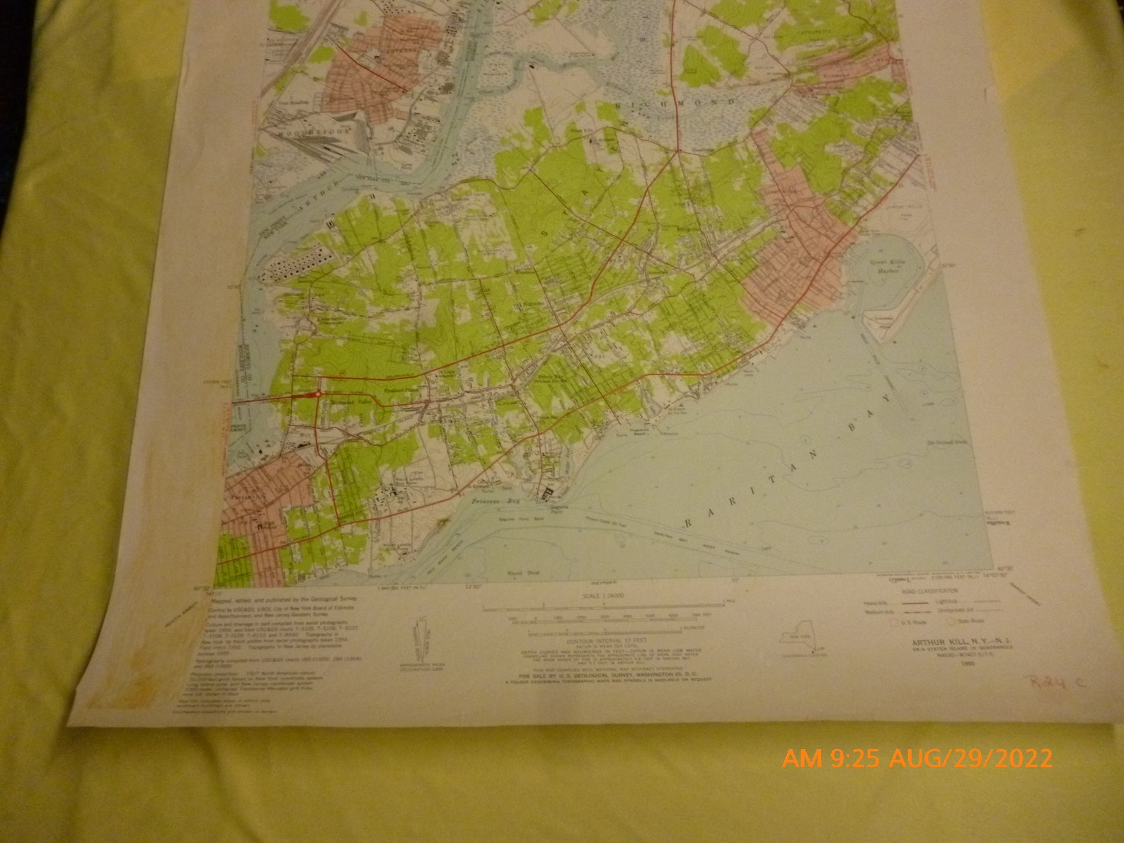 Arthur Kill New York NJ 1955 Antique Map Topographical Geological ...