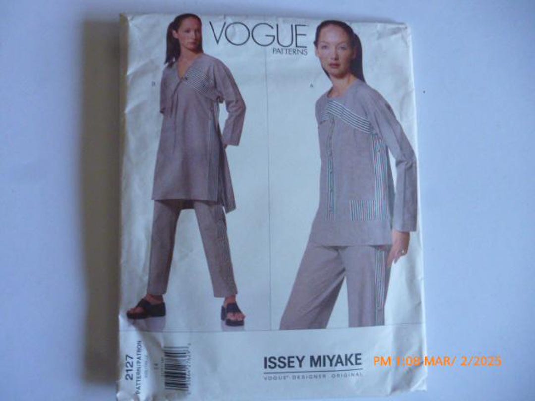 Vogue 2127 Issey Miyake Designer Original 1990's Vintage Pattern Size ...
