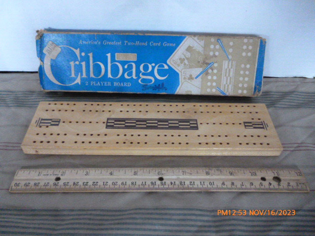 Vintage 1950s Baron Cribbage Board 2 Player Pegs Original Box - Etsy