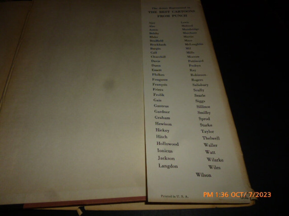 1952 Punch Best Cartoons England's Famous Humorous Weekly Dust Jacket ...