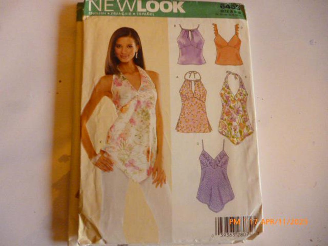 New Look 6486 Halter Sewing Pattern Evening Beach Dancing Tops Festival ...