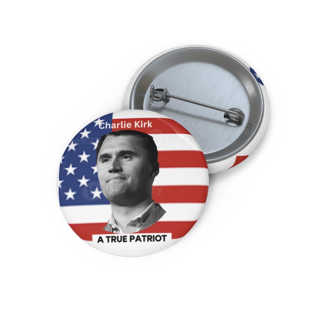 Charlie Kirk Patriot Pin: American Flag Political Button - Etsy