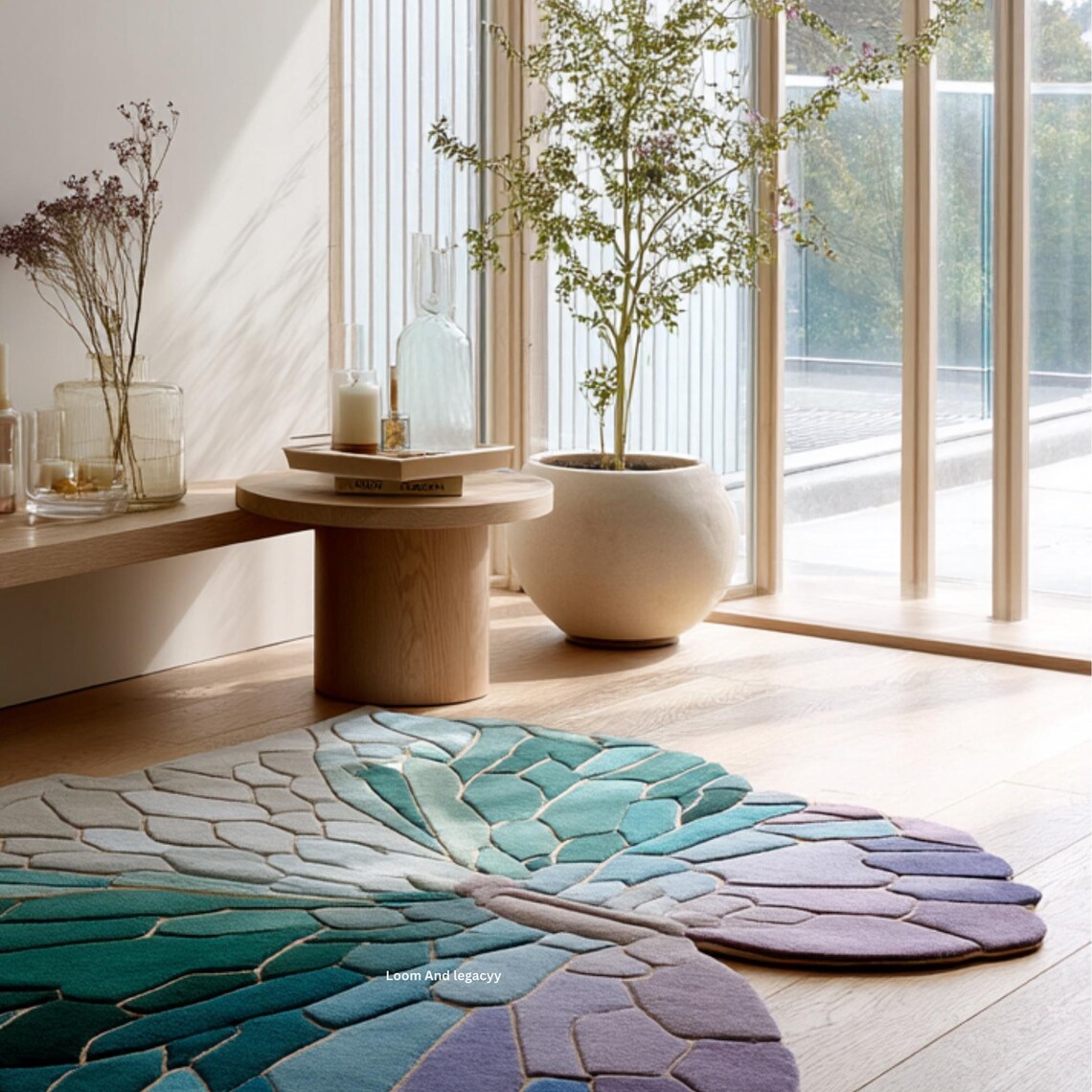 Hand-tufted Wool Butterfly Rug – Modern Colorful Statement Rug - Etsy