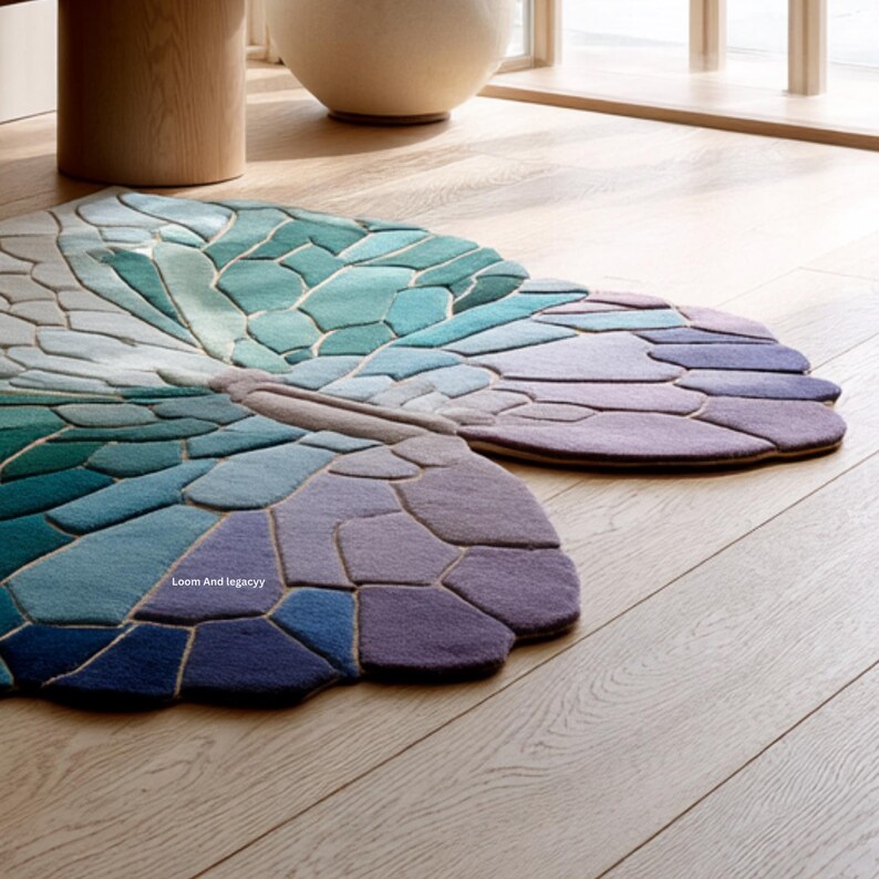 Hand-tufted Wool Butterfly Rug – Modern Colorful Statement Rug - Etsy