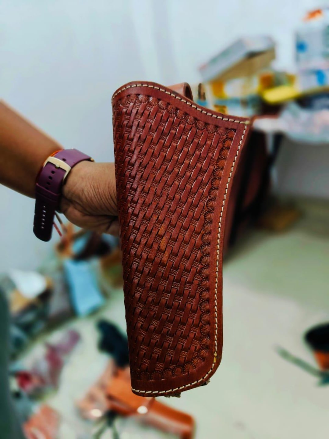 Handmade Leather Fast Draw Holster: Fits Colt SAA, Ruger, Uberti ...