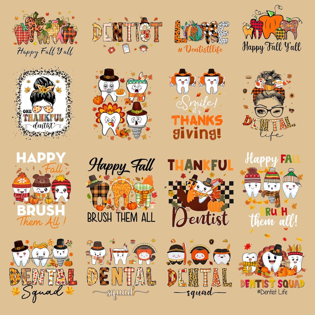 17 Png Thanksgiving Tooth, Fall Dental Png, Dental Squad Thankful Png ...