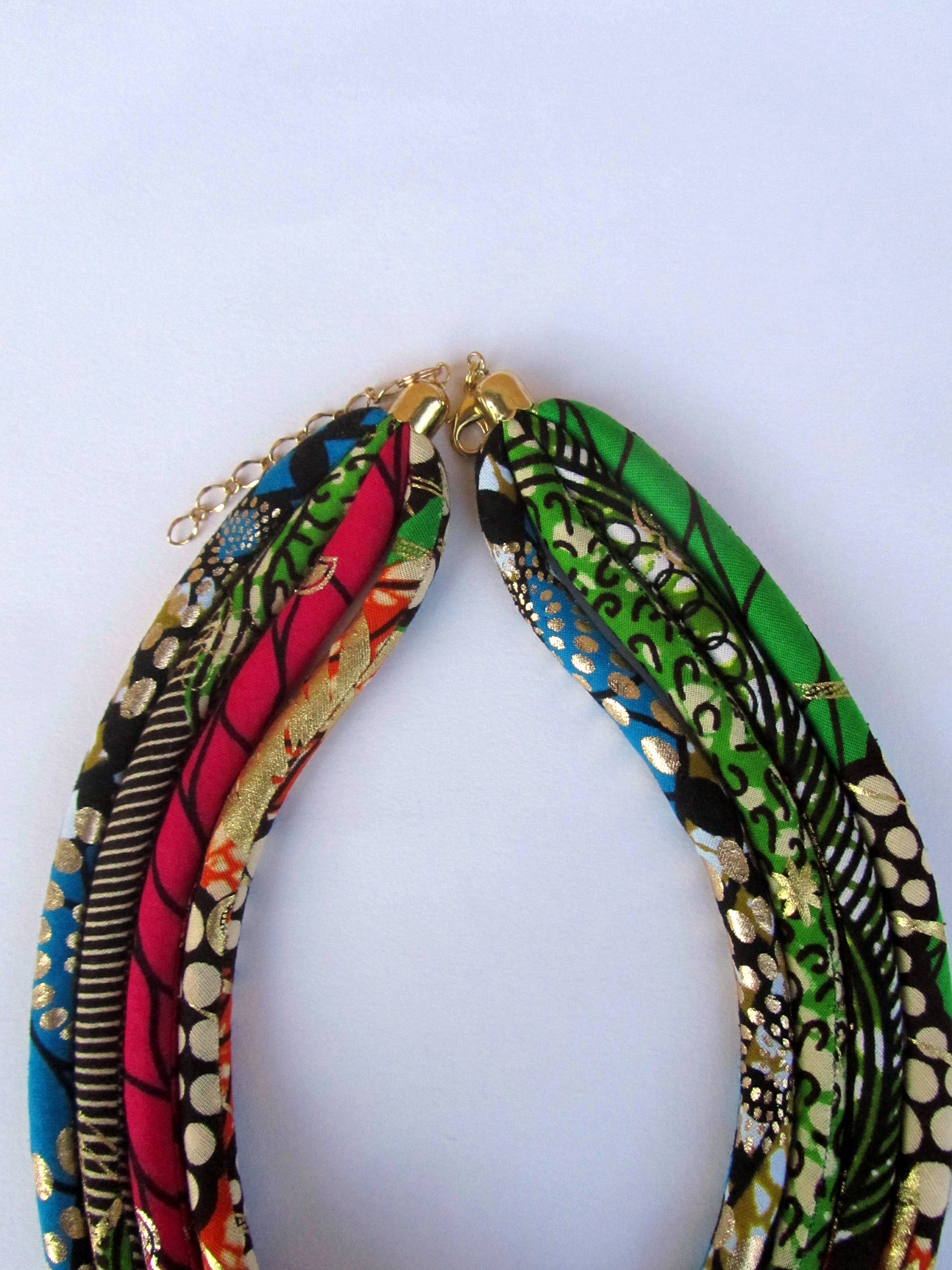 African Fashion Fabric Bib Necklace African Wax Golden - Etsy UK