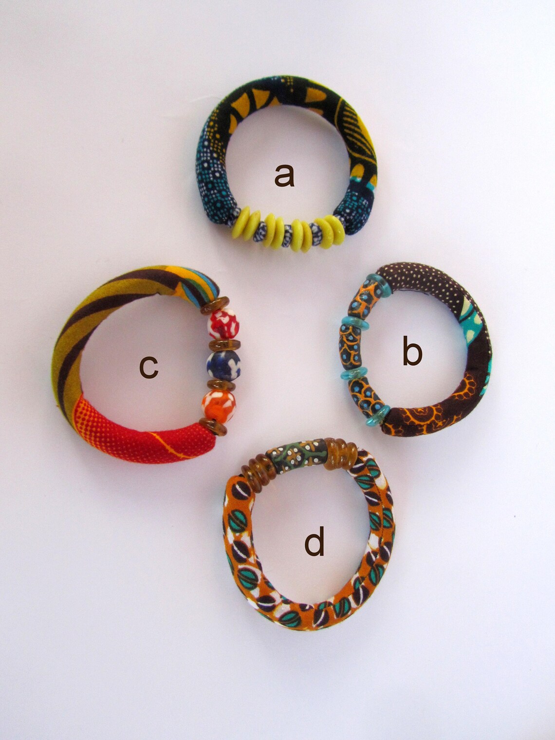 African Wax Fabric Bracelets Boho Stacking Bangles Fabric - Etsy