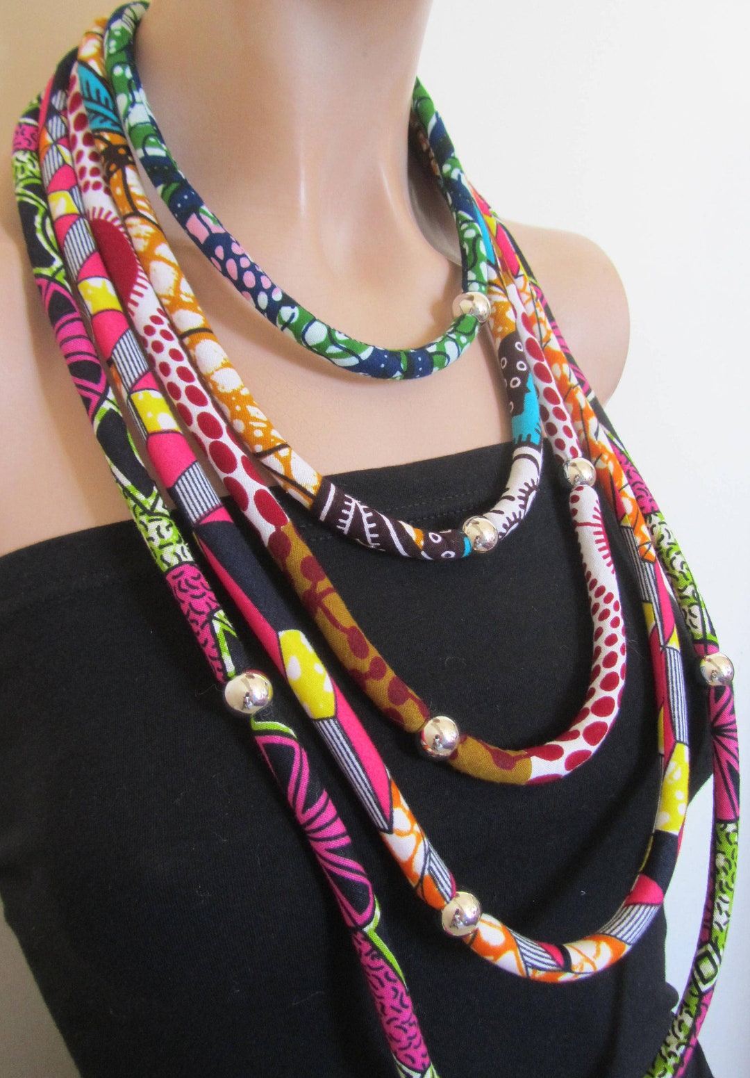 Ankara Necklace Design - Handmade Fabric Necklace - African Statement ...
