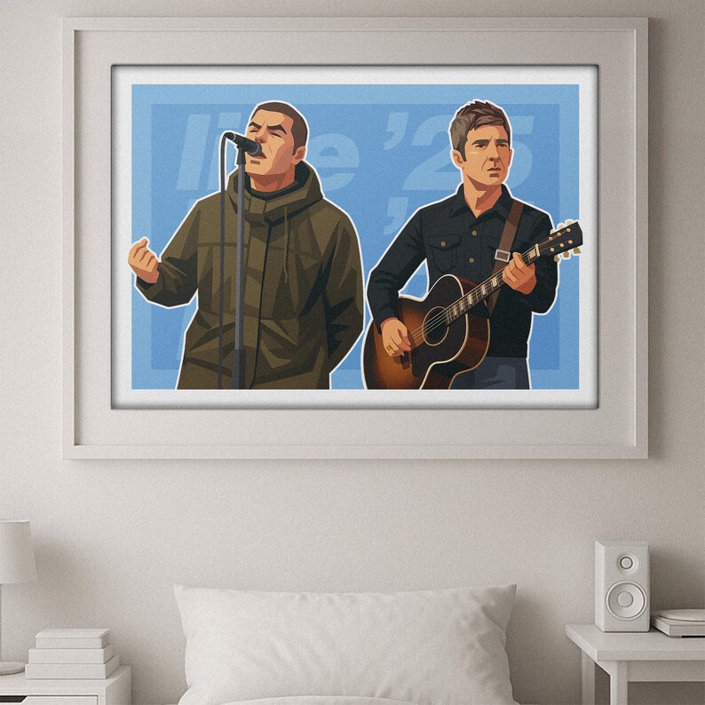 Oasis Reunion Tour 2025 Poster | Liam & Noel Gallagher Art Print ...