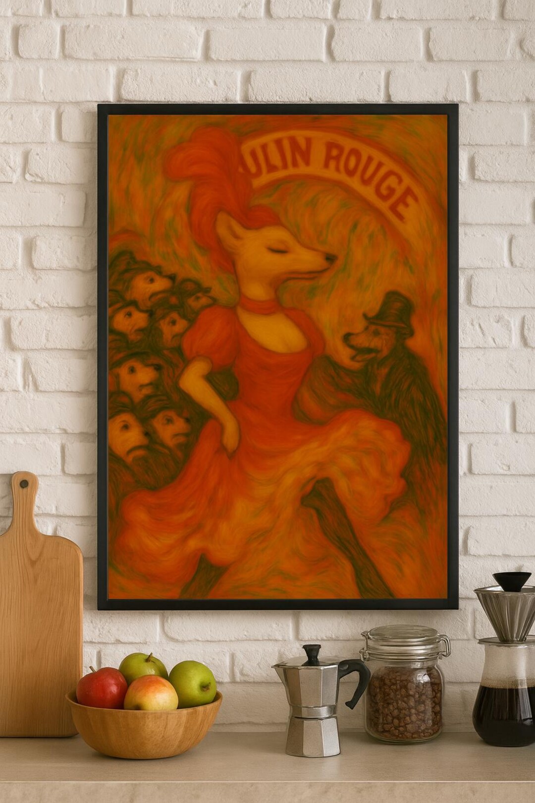 Moulin Rouge Dog Art Print: Vintage French Cabaret Poster - Etsy