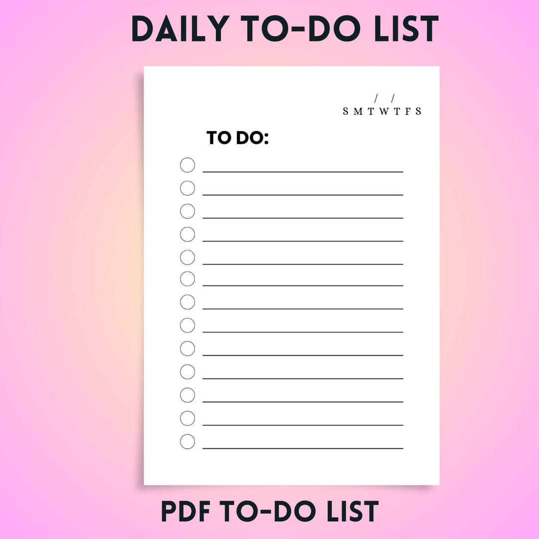 Daily to Do List Tracker Template, Productivity Tool, Task Tracker ...