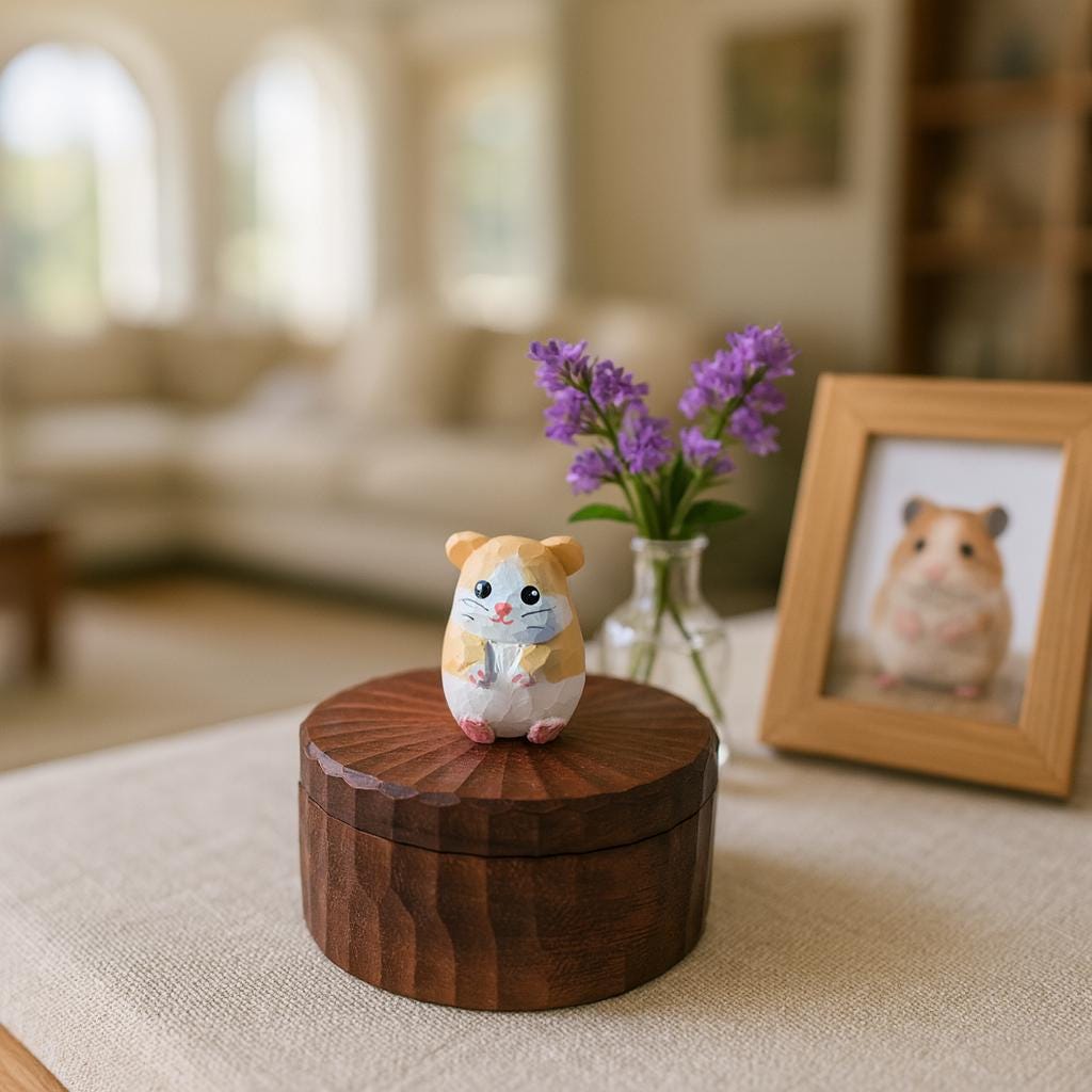 Handmade Wooden Hamster Memorial Urn: Hamster Ashes Keepsake Box by ...