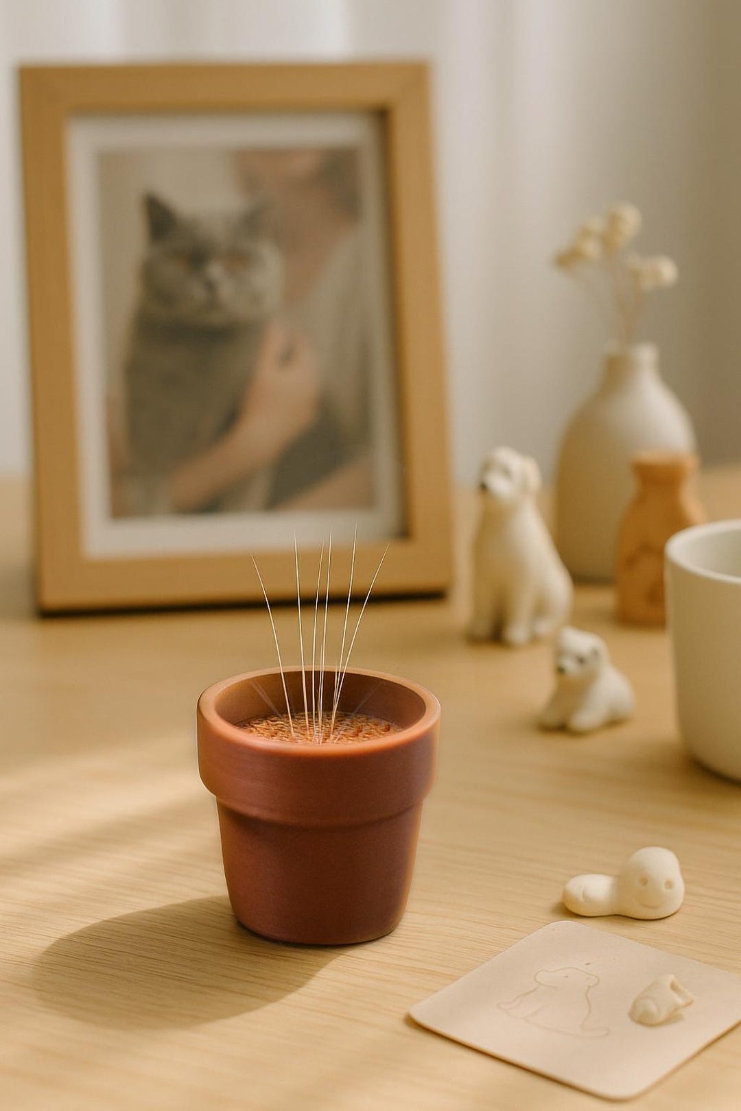 3D Printed Mini Whisker Flower Pot | Pet Memorial Keepsake for Cat ...