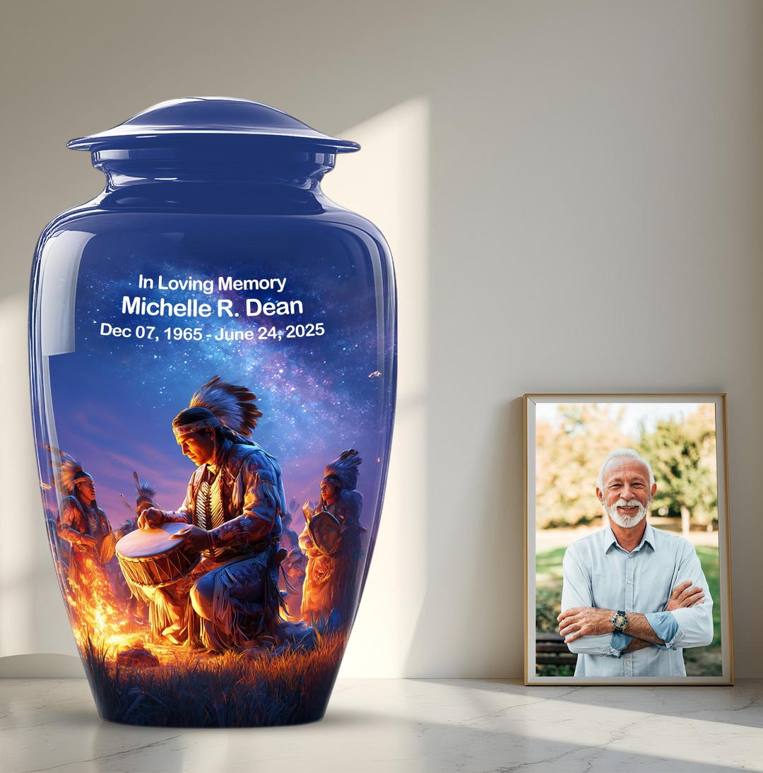 Personalized Native American Urn, Cremation Urn for Ashes, Memorial Urn ...