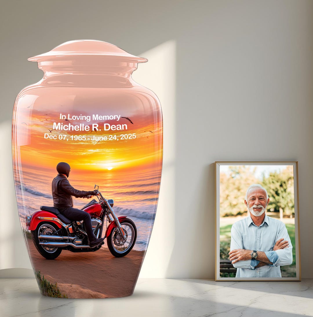 Personalize Motorcycle Urn, Cremation Urn for Ashes, Companion Urn ...