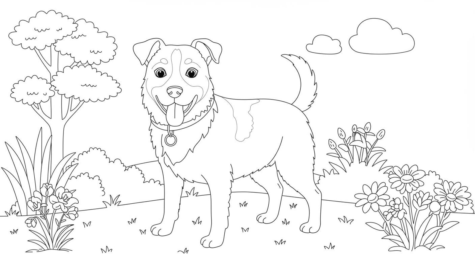Pet Coloring Pages for Kids – Cute Dogs & Cats – Printable Animal ...