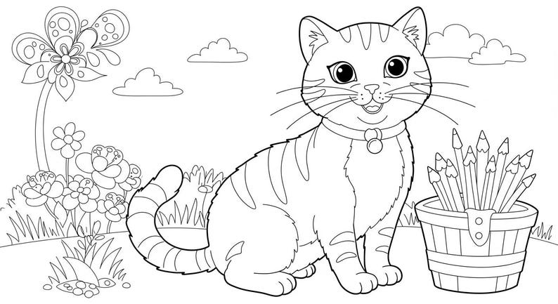 Pet Coloring Pages for Kids – Cute Dogs & Cats – Printable Animal ...