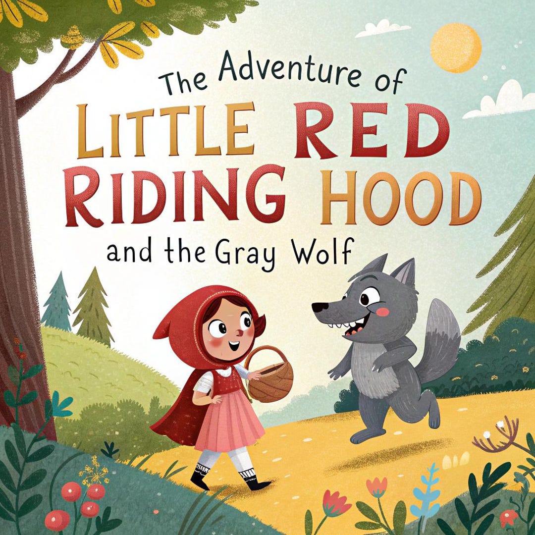 Red Riding Hood Digital Storybook Page – Fairy Tale Illustration ...