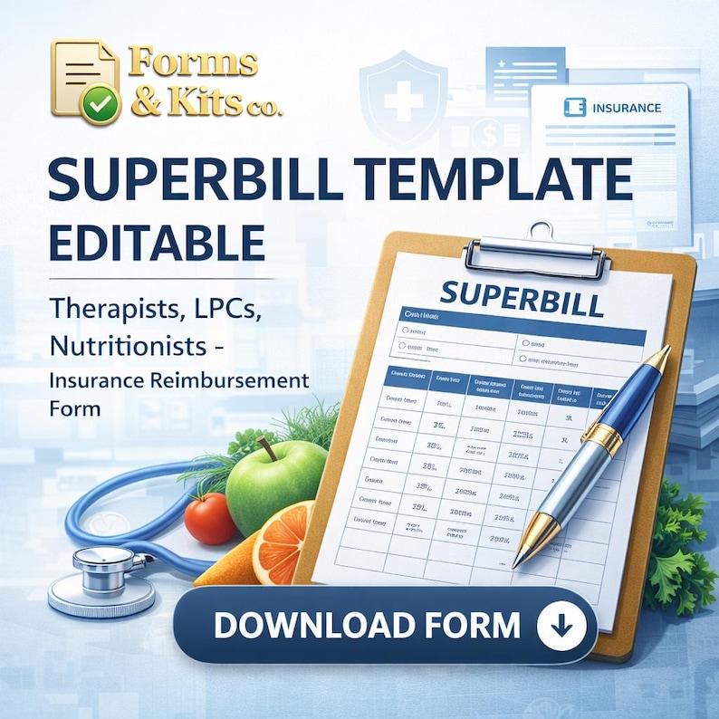 Editable Superbill Template for Therapists, Lpcs, Nutritionists ...