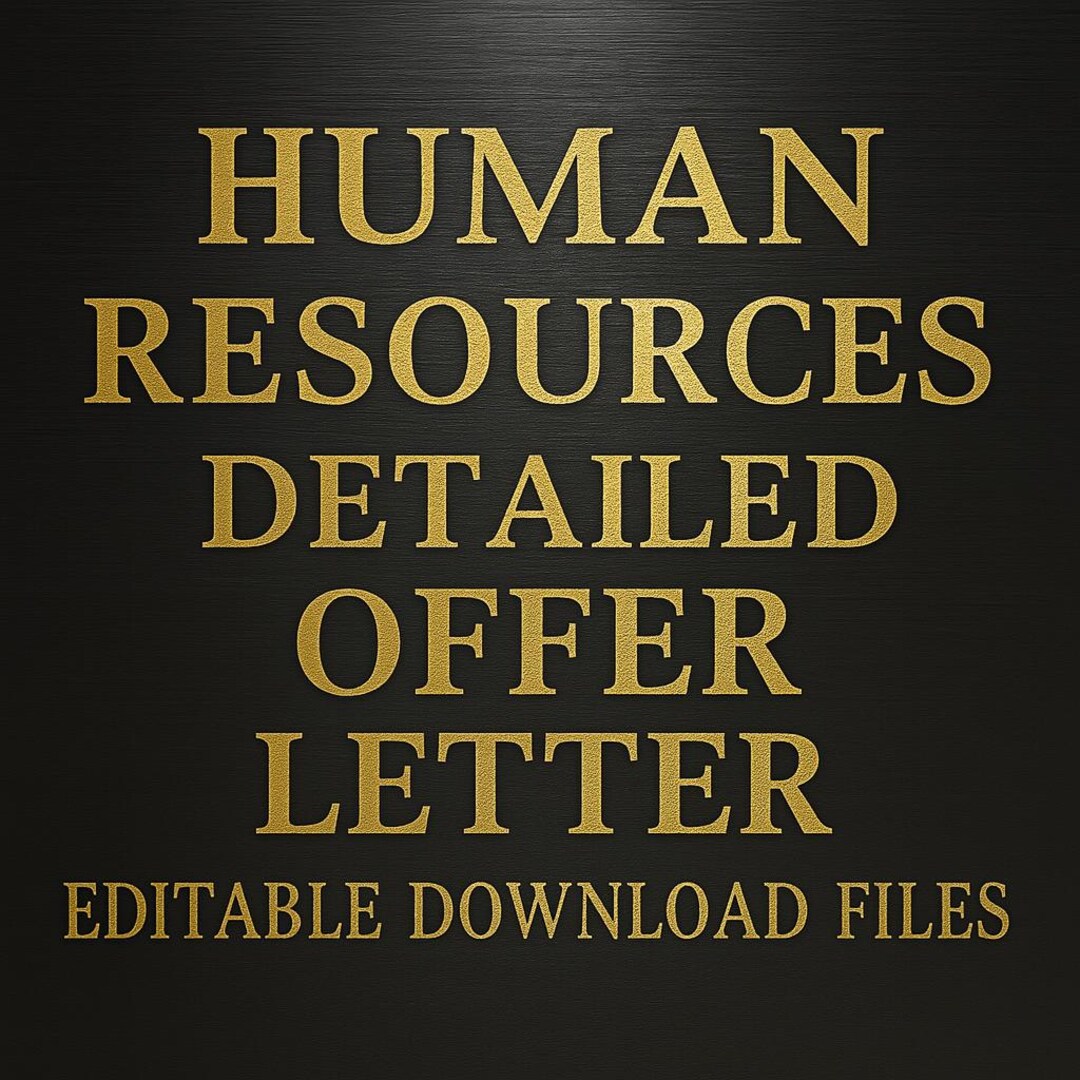 Human Resources Offer Letter - Editable Template - Etsy