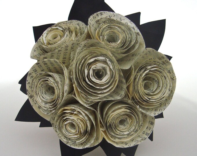Handmade Paper Book Roses Bouquet - Etsy