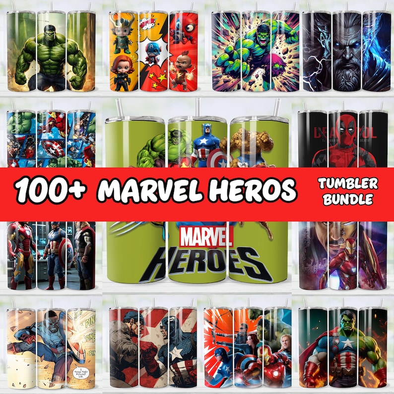 Marvels Tumbler Wrap Bundle Superheros Tumbler Wrap Spiderman Tumbler ...