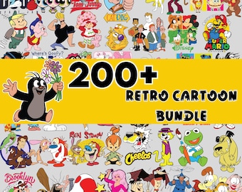 200+ Amusing, Cartoon SVG/PNG Files, Vintage Cartoon Clipart Set ...