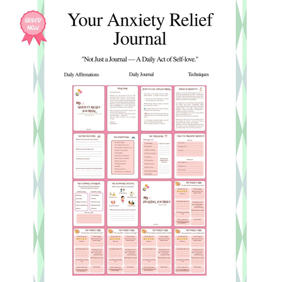 Buy Anxiety Relief Journal, Digital Mental Health Journal | Self-care ...