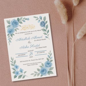 Islamic Nikkah Ceremony Invitation Template, Instant Download for ...
